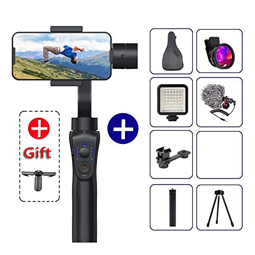 Upgraded Version of 3-axis Handheld Gimbal stabilizer with Focus and Zoom Function, Suitable for Smartphone Action Cameras (Color : Option 10)