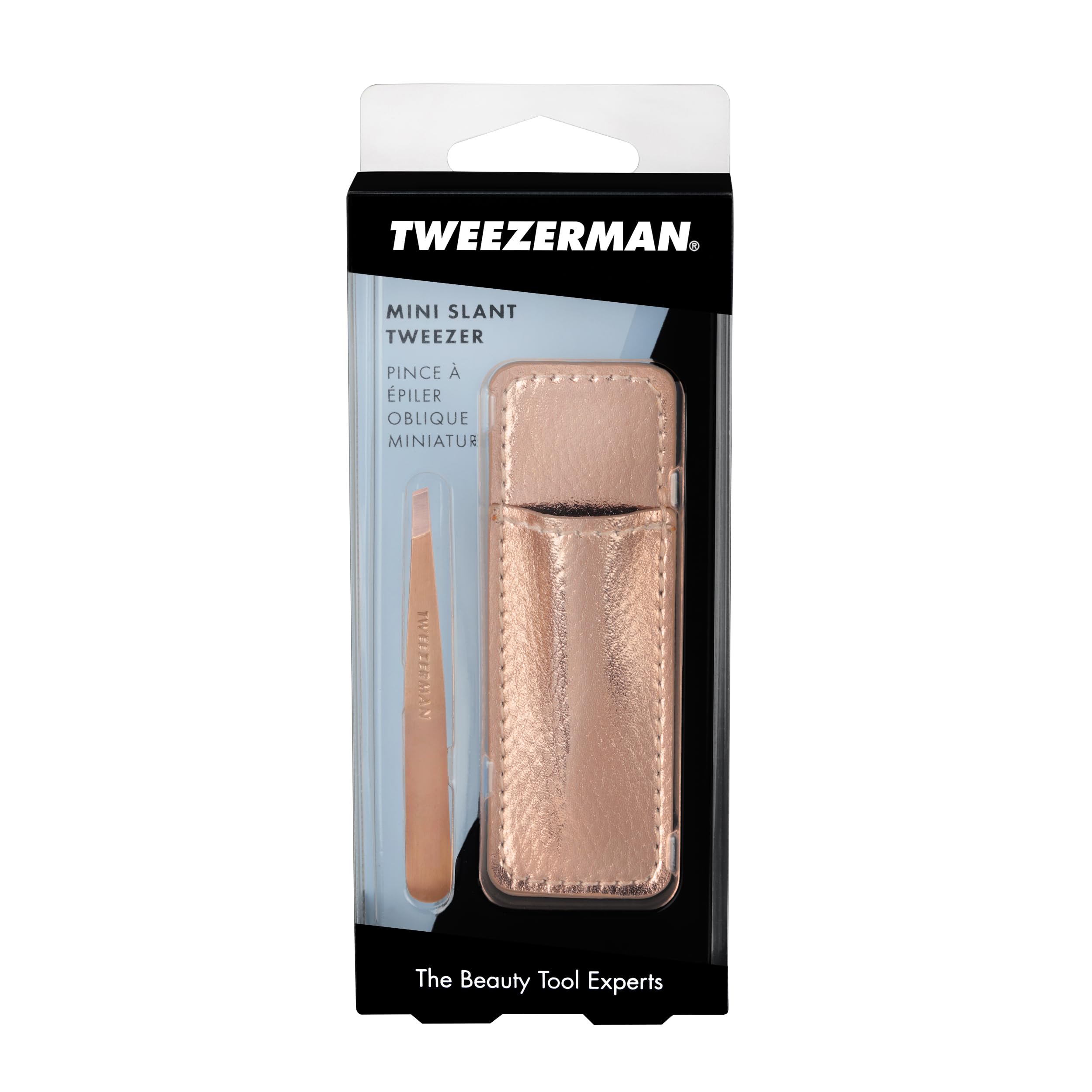 Tweezerman Rose Gold Mini Slant Tweezer with Case