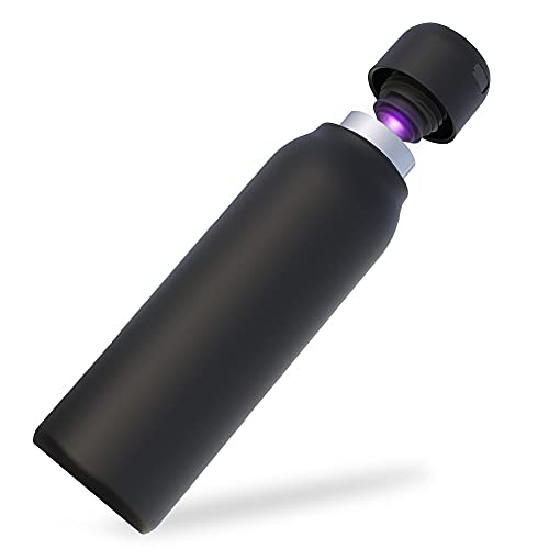 UVBrite Explorer Self-Cleaning UV Water Bottle - 20.3 Oz Insulated Stainless Steel Rechargeable Reusable Bottle Automatic Purification Every 6 Hours BPA Free Leak-proof Safety Lock and Touch Sensor