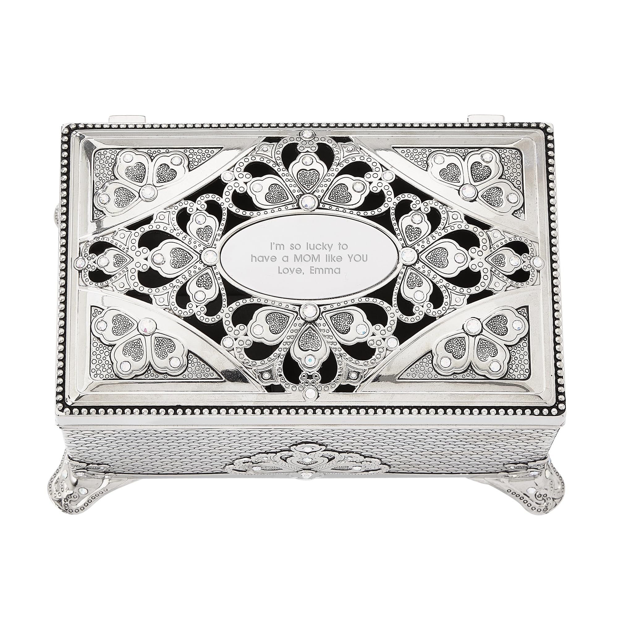 THINGS REMEMBERED Personalized Engraved Anastasia Clover Musical Keepsake Box (Free Customization)