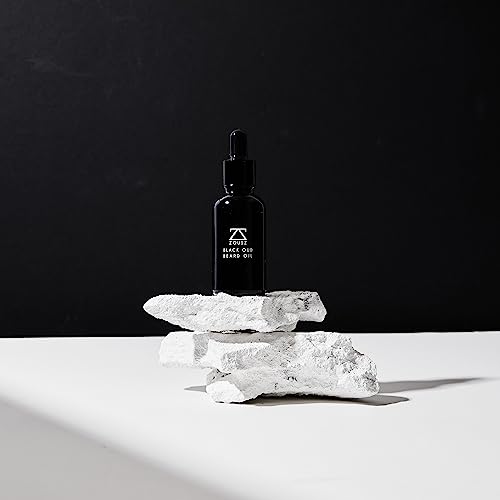ZOUSZ Black Oud Beard Oil for Men, Beard Moisturizer & Conditioner, Non-Greasy Men's Beard Care Essential, Growth Enhancer Natural Beard Oil, 1 Fl Oz Dropper Bottle