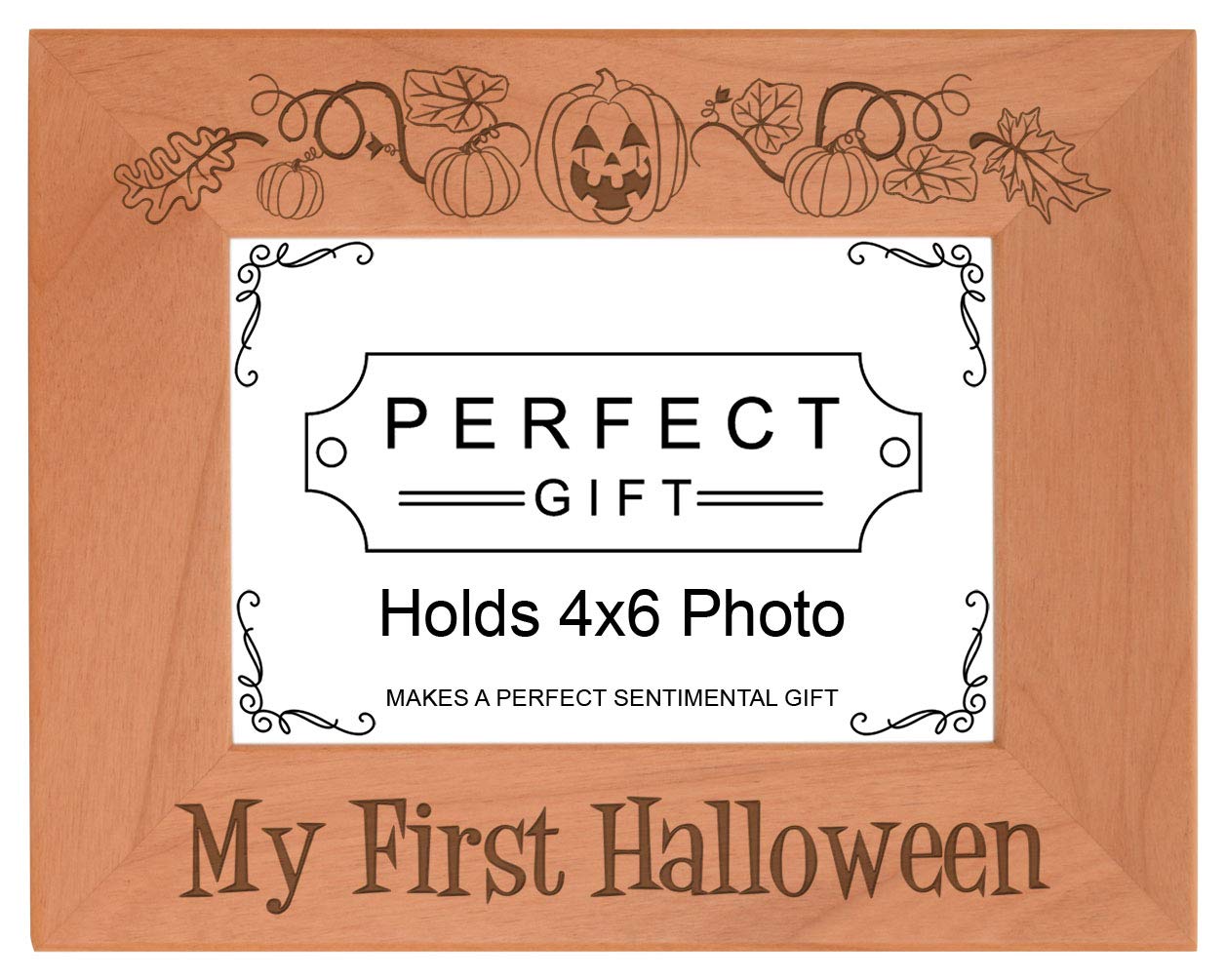 ThisWear Halloween Gifts for Baby My First Halloween Baby Frame Wood Engraved 4x6 Landscape Picture Frame