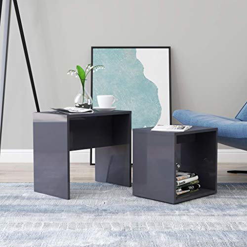 vidaXL Coffee Table Set Chipboard Side Tea Sofa Couch Indoor Multi Colors