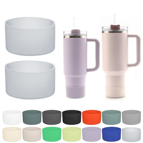 SXhyf 2Pcs Protective Silicone Boot for Stanley Quencher H2.0 40 30 20 oz Tumbler with Handle & Iceflow 20 30oz, Anti-Slip/Scratch/Noise Protector Sleeve Cover Boot for Stanley Cup Accessories