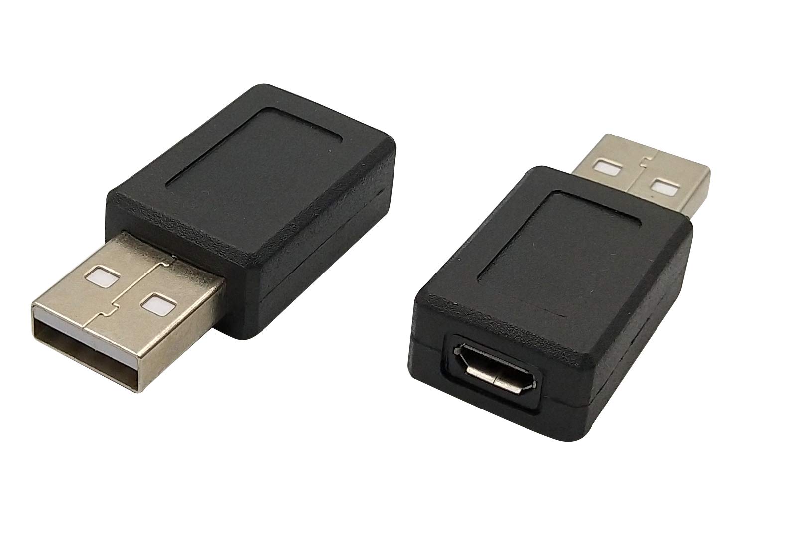 USB 2.0 Male to Micro USB Female Connector Adapter (2 Pack)