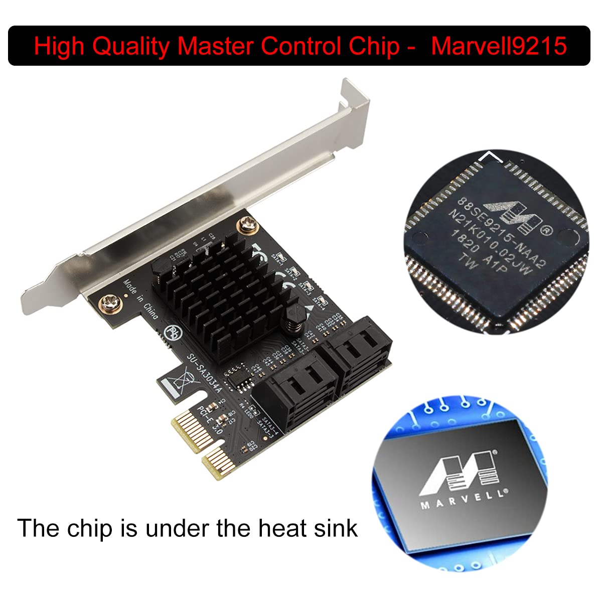 Ubit Expansion Card,PCIe 2.0 X1 to SATA III 4 Ports Adapter Card for IPFS Mining and Adding SATA 3.0 Devices,Hard Disk Expansion Card, SATA 6GB Interface Riser Card for Desktop PC