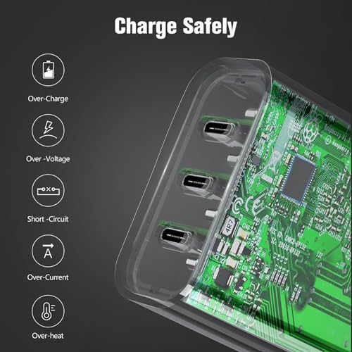 USB C Charger, Amoner 35W 3-Port iPhone Fast Charger Block, iPhone Cube Adapter with PD 3.0 Power Delivery Compatible with iPhone 15/15 Pro/14/13/12/11/SE/XS, Galaxy, Pixel 4/3 and More