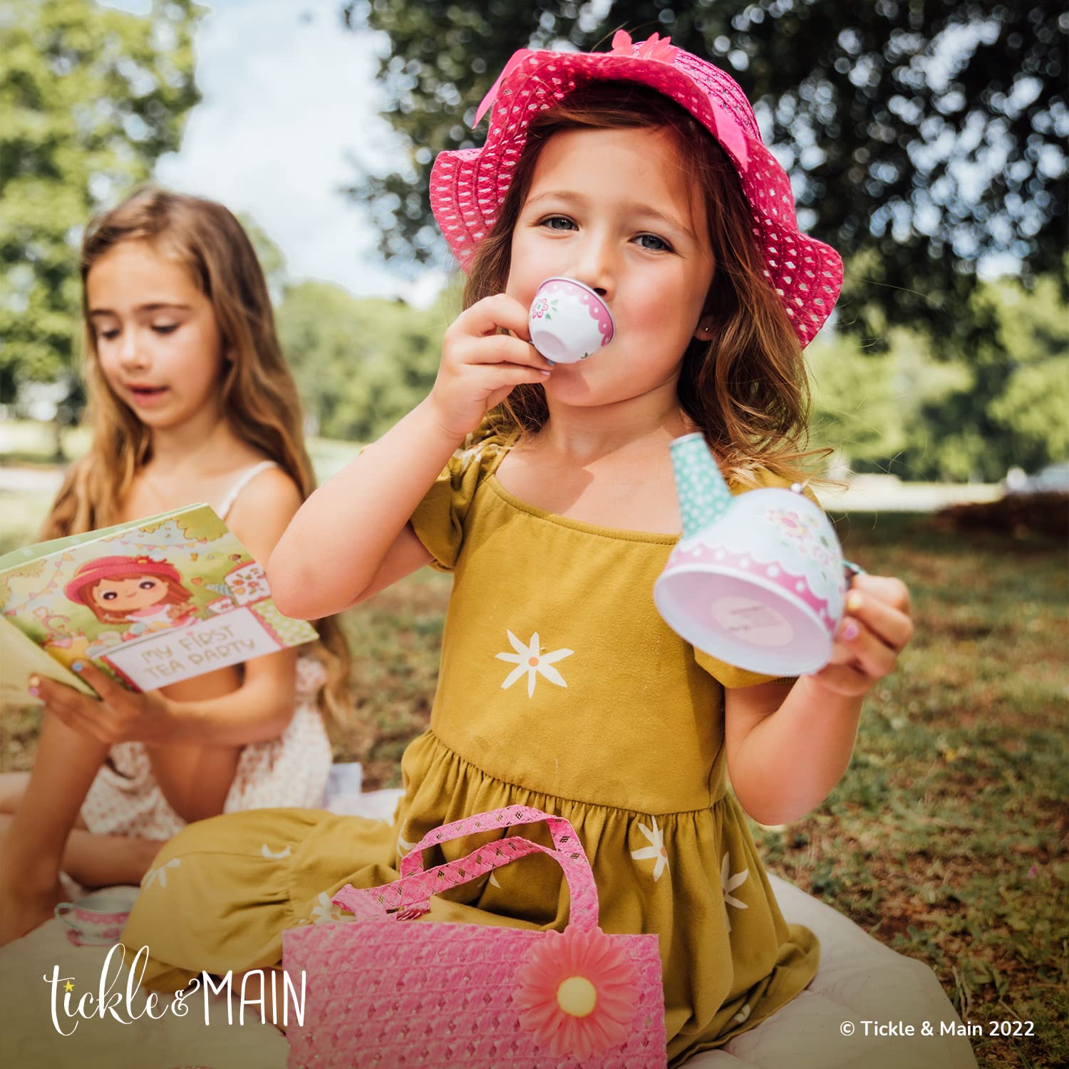Tickle & Main My First Tea Party Gift Set, 12-Piece Set Includes Book, Tea Set, Hat, and Purse for Toddler Girls