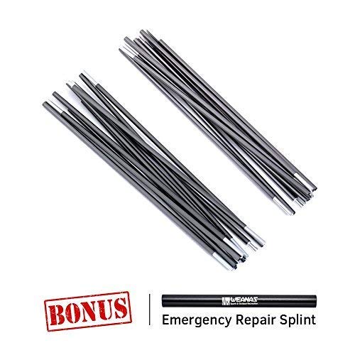 Weanas Tent Poles Replacement, Aluminum Rod Tent Pole Multifunction Lightweight Tent Pole Repair Kit, 7001 Series Aluminum Heated (9FT(276cm) 2 Poles)