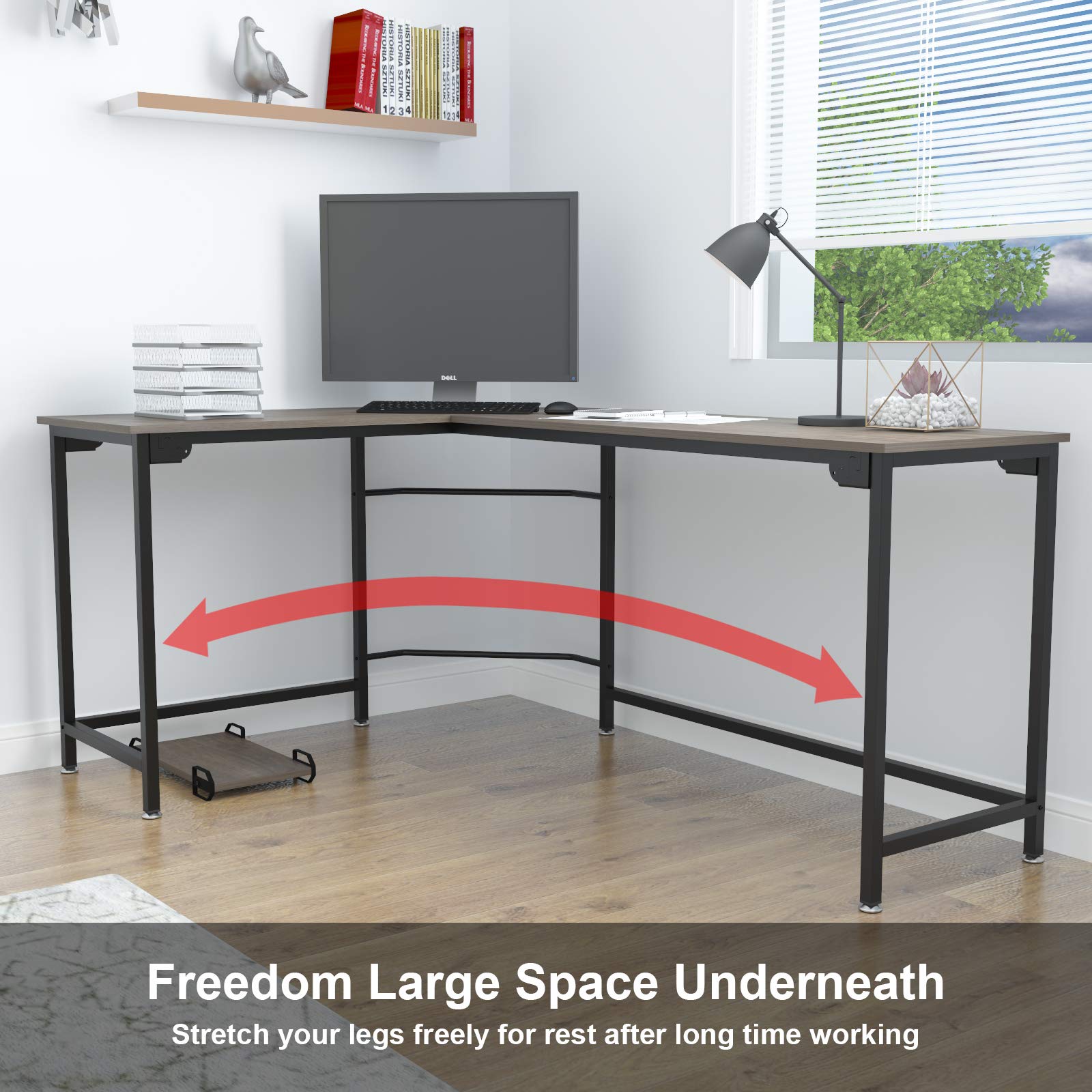 Weehom L Shaped Desk Corner Gaming Computer Desks for Home Office PC Workstation Study Writing Work Table 66 Inch, Walnut