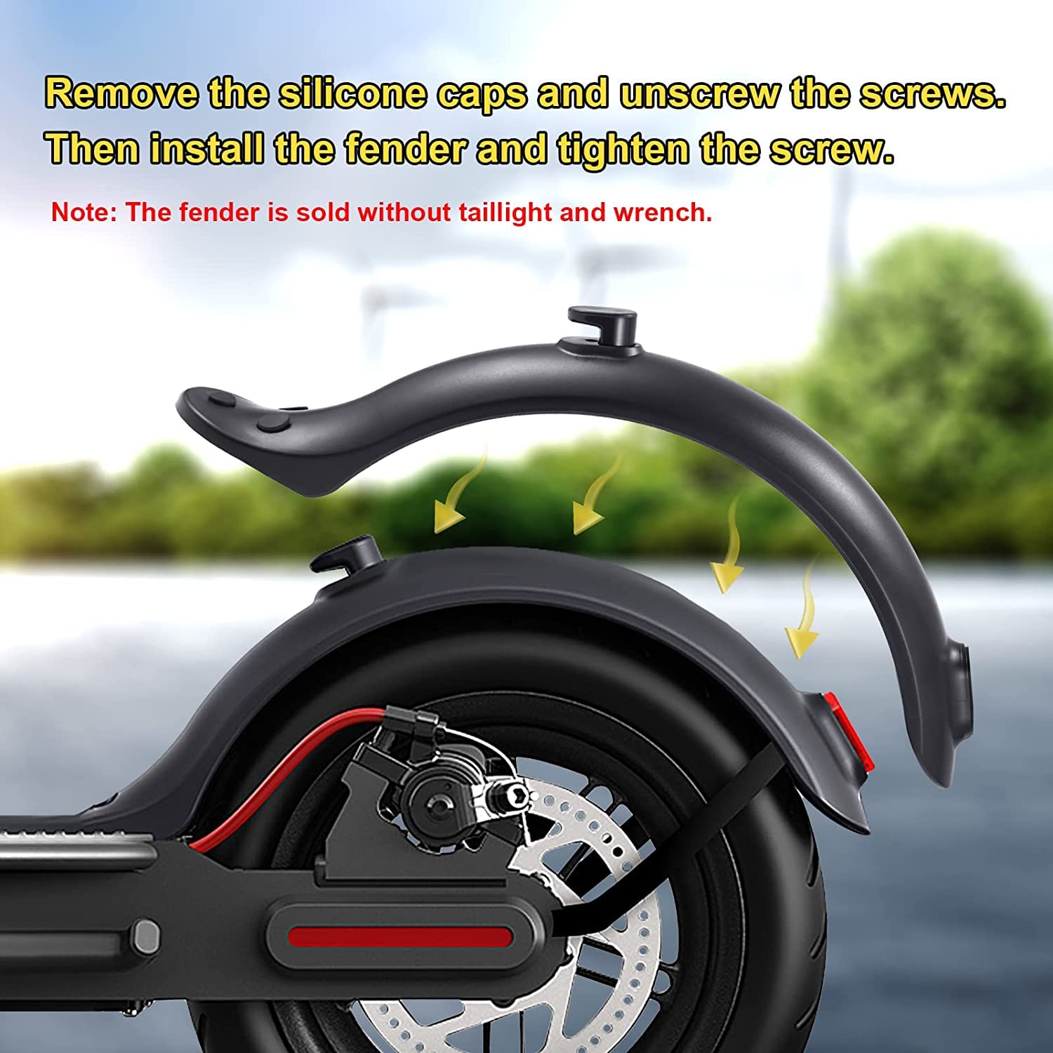 WELLSTRONG M365 Fender Mudguard Bracket Scooter Replacement Accessory Support Replacement for Xiaomi MIJIA M365 Pro Electric Scooter Rear Fender with Screws Scooter Caps and Silicone Cover