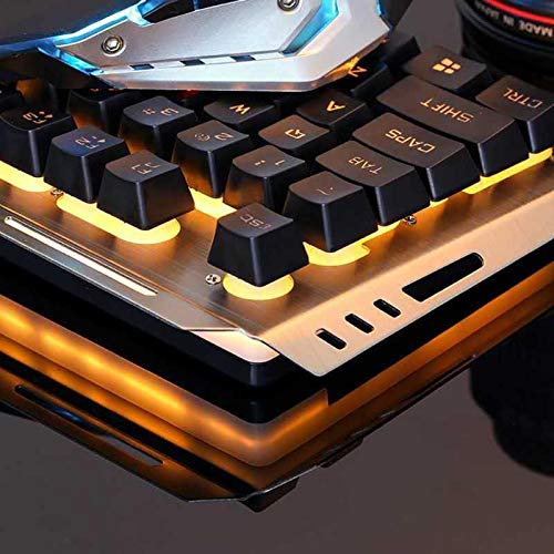 USB Wired Gaming Keyboard with Multimedia Function Keys Backlit Ergonomic Gaming Keyboard Mouse Set for Laptop PC