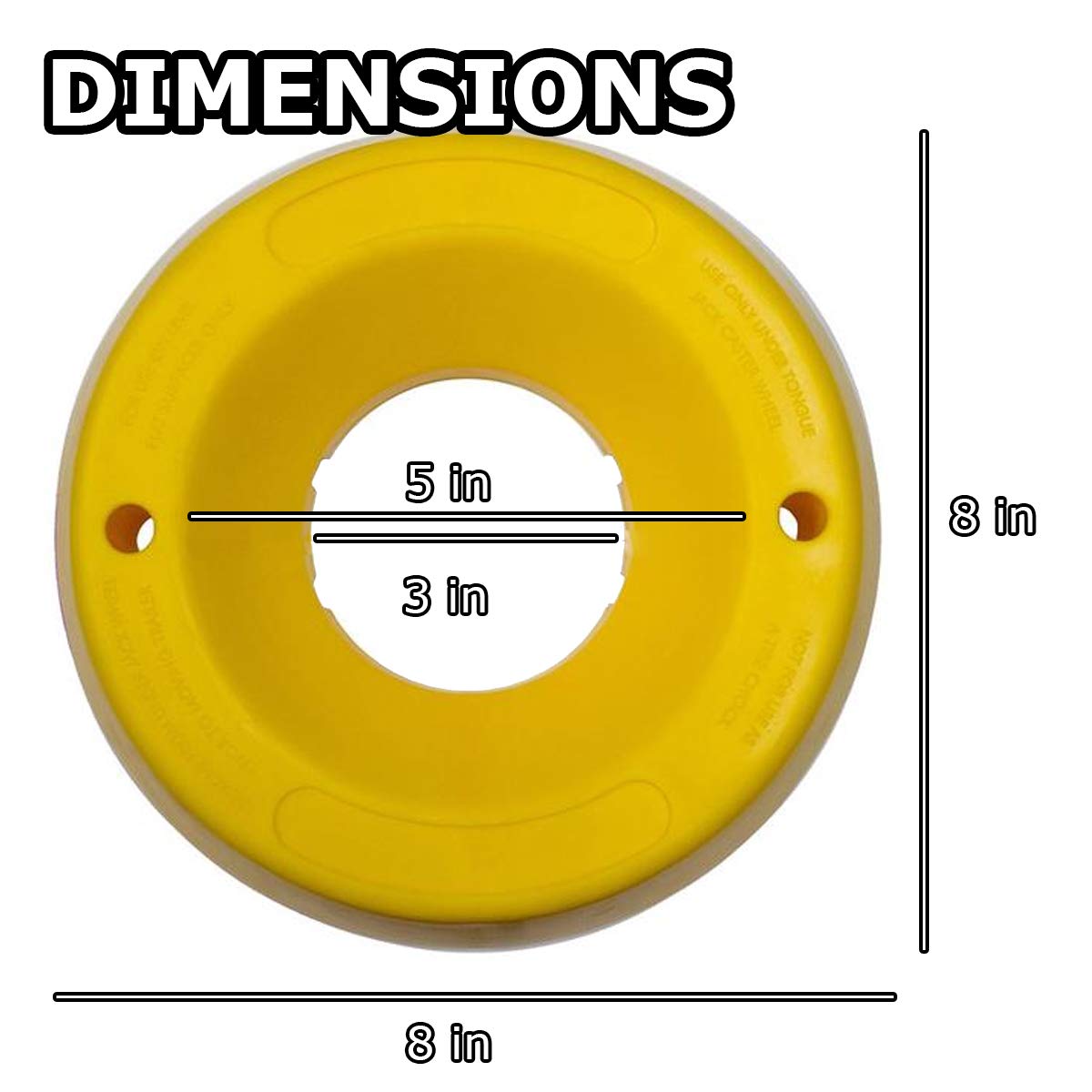 VaygWay Trailer Tongue Jack Wheel Dock – Heavy Duty Yellow Wheel Stopper – Dock Chock Yellow High Visibility – Yellow Travel Trailer Jack Caster