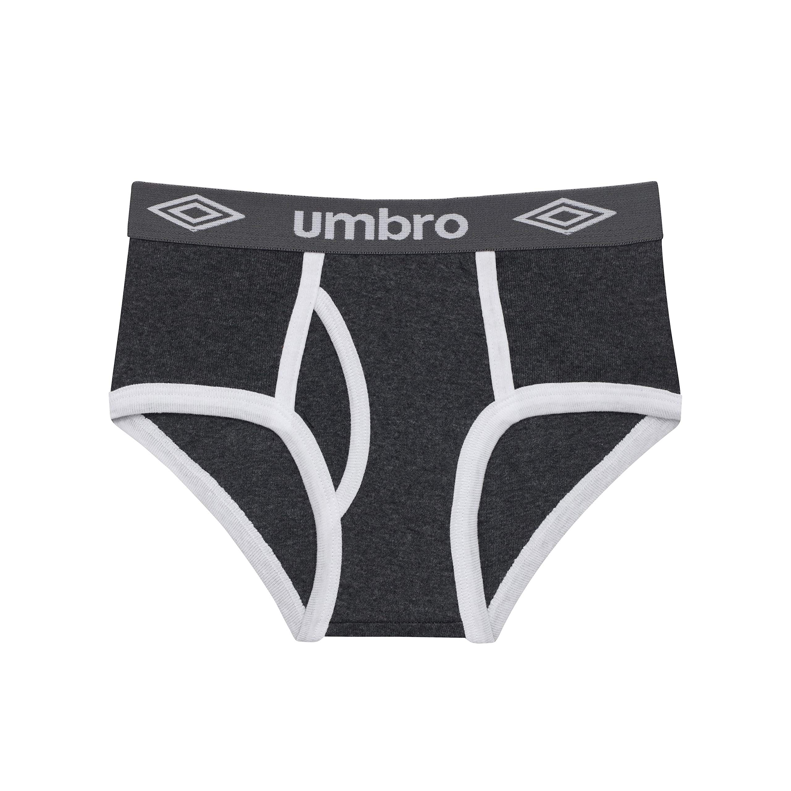 Umbro Boys Cotton Basic Briefs 5-Pack, Iron Grey/Team Navy/Black, 6/8