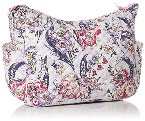 Vera Bradley Women's Cotton Large on the Go Crossbody Purse, Hummingbird Park, One Size