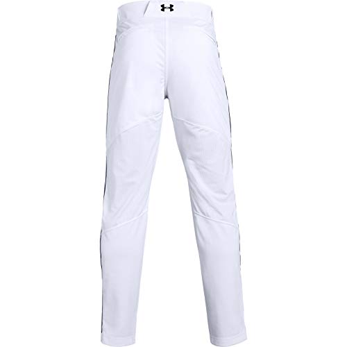 Under Armour Ace Relaxed Piped Baseball Pants, White (100)/Black, 3X-Large