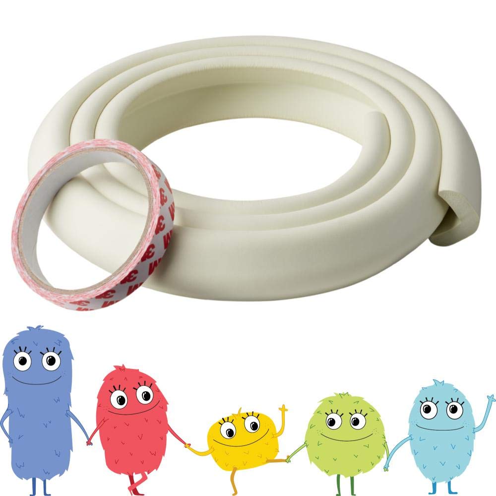 Toddleroo by North States Foam Edge Protector | Add Safety Around Wood, Glass or Stone Edges with Impact Absorbing Foam Protector | Baby Proof with Confidence (79" Roll, White)