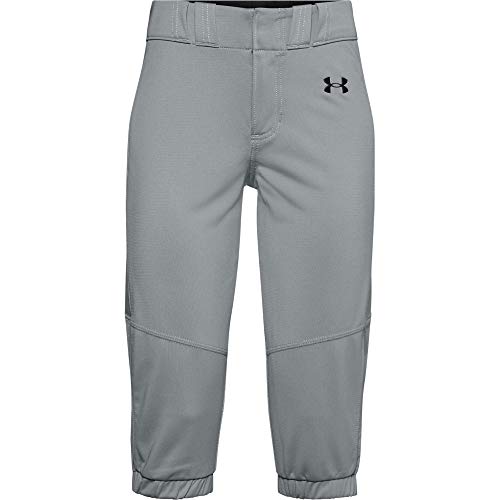 Under Armour Girls' Vanish Softball Pants , Baseball Gray (075)/Black , Youth Medium