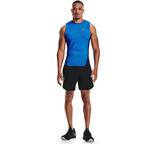 Under Armour Heatgear Rush 2.0 Compression Sleeveless T-shirt, Blue Circuit (436)/Black, Large