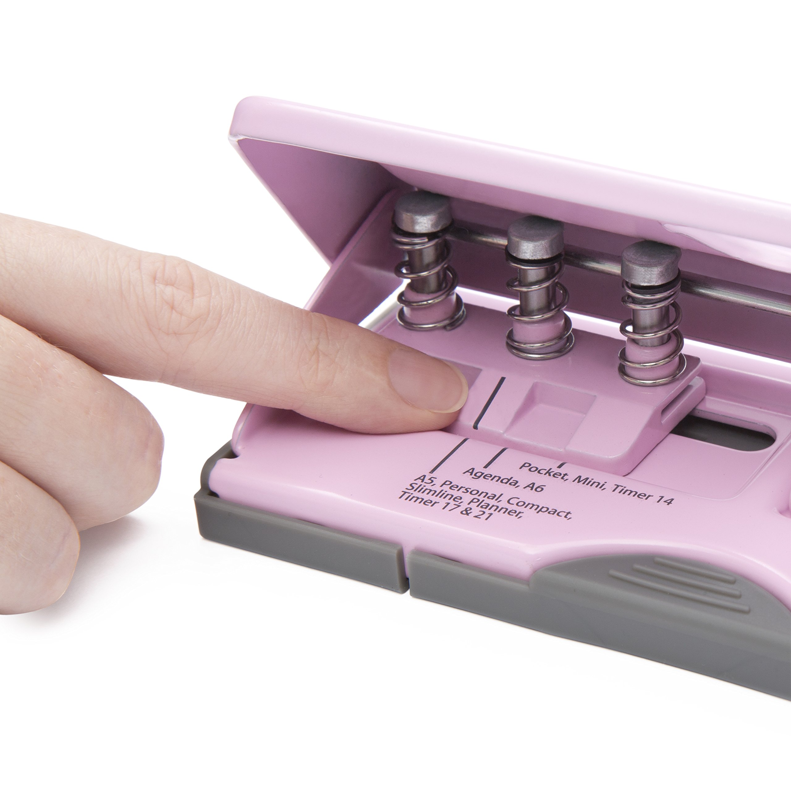 Rapesco Adjustable 6-Hole punch for Planners and 6-Ring Binders - Pink, 320 feet (1322)