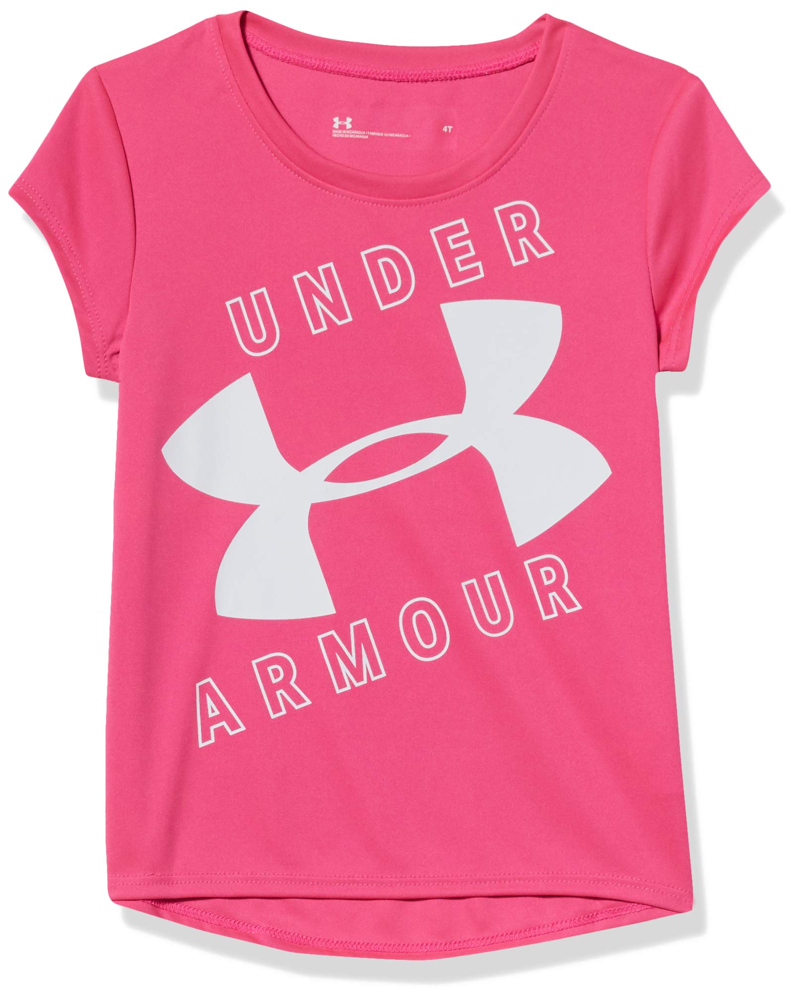 Under Armour Little Girl's UA Jumbo Logo SS Shirt, Pink Surge, 4