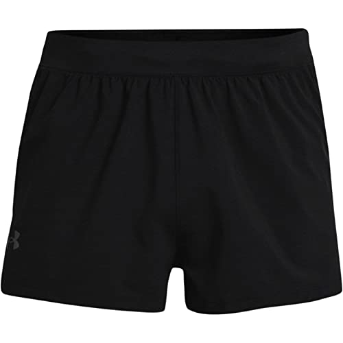 Under Armour mens Launch Stretch Woven Split Short, Black (001 Reflective, Medium US