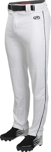 Rawlings Mens Solid Semi-Relaxed Pants, Medium, White, White, Medium US