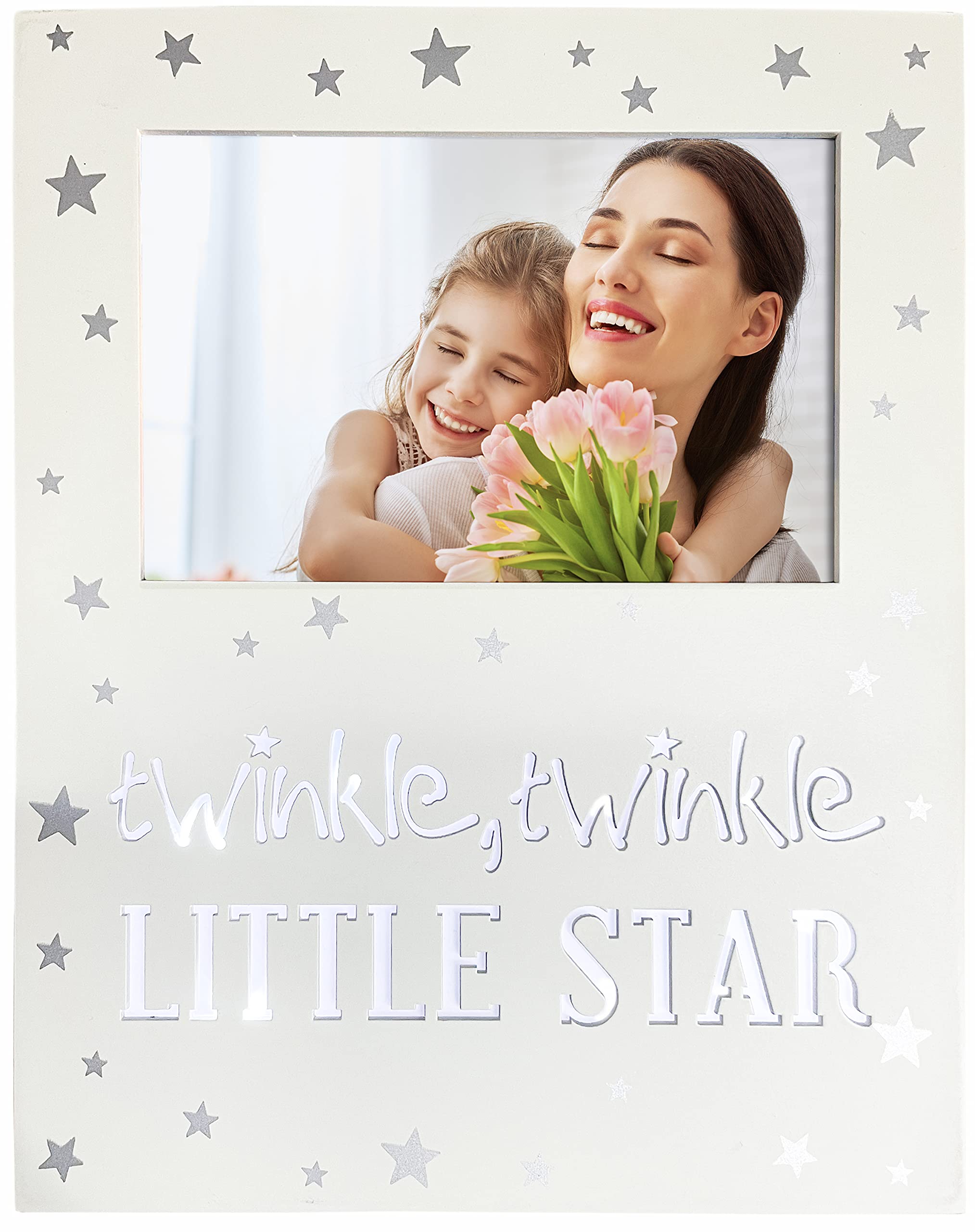 YEASL Twinkle Twinkle Little Star Baby Picture Frame-Light Up Baby Tabletop Photo Keepsake Frame 4"x 6" Baby Holiday Gift (Horizontal 4*6)