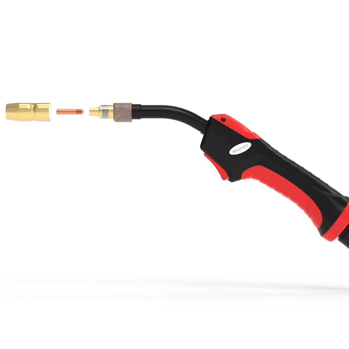 YESWELDER Flexible Neck Mig Welding Gun Torch Stinger 10ft(3m) 150A Replacement for Miller M-10 195605 M-15 249040&MIG Welding Gun Accessory Kit .035" Tip-Nozzle-Diffuser
