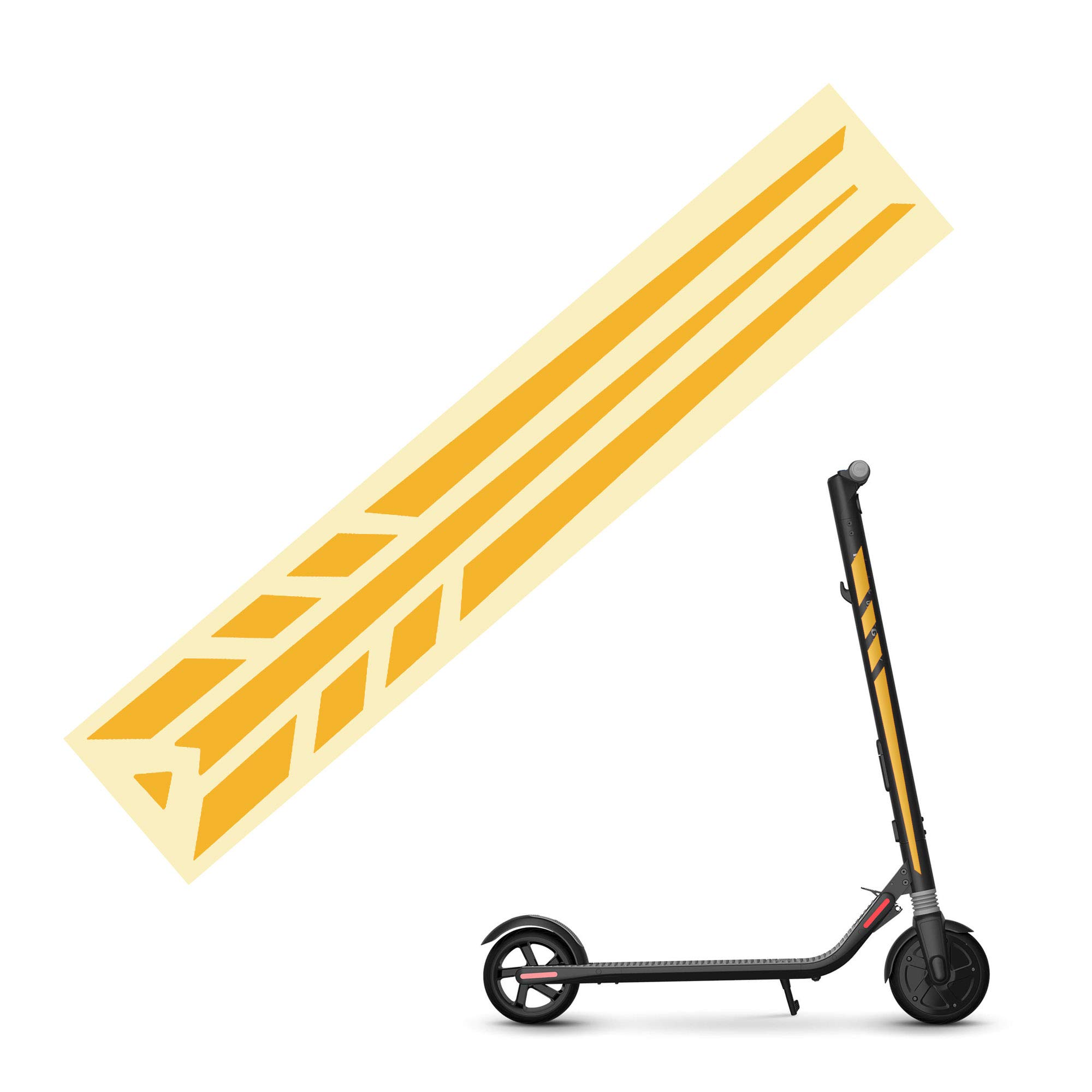 TOMALL Electric Scooter Reflective Stickers Compatible for Ninebot ES1 ES2 ES3 ES4 Yellow Night Reflective Film Sticker Skateboard DIY Decoration Reflective Stickers