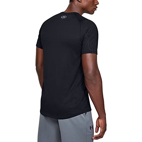 Under Armour Mk1 Jacquard Short Sleeve Training Workout Shirt, Black (001)/Mod Gray, Medium