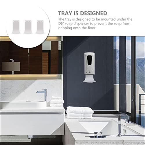 Yardwe Serving Tray 3pcs soap Dispenser Tray Hand Gel Dispenser Holder Laundry drip Trays Spray Drip Tray Hand soap Dispenser Wall Laundry Stand Soap Catch Tray Leakproof White abs