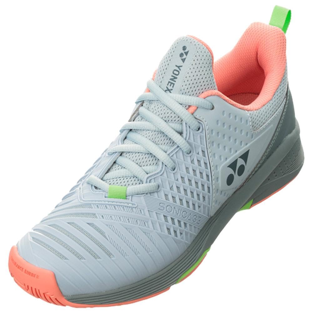 YONEX Women’s Power Cushion Sonicage 3 Tennis Shoes, Grayish Blue/Pink (US Size 8.5)