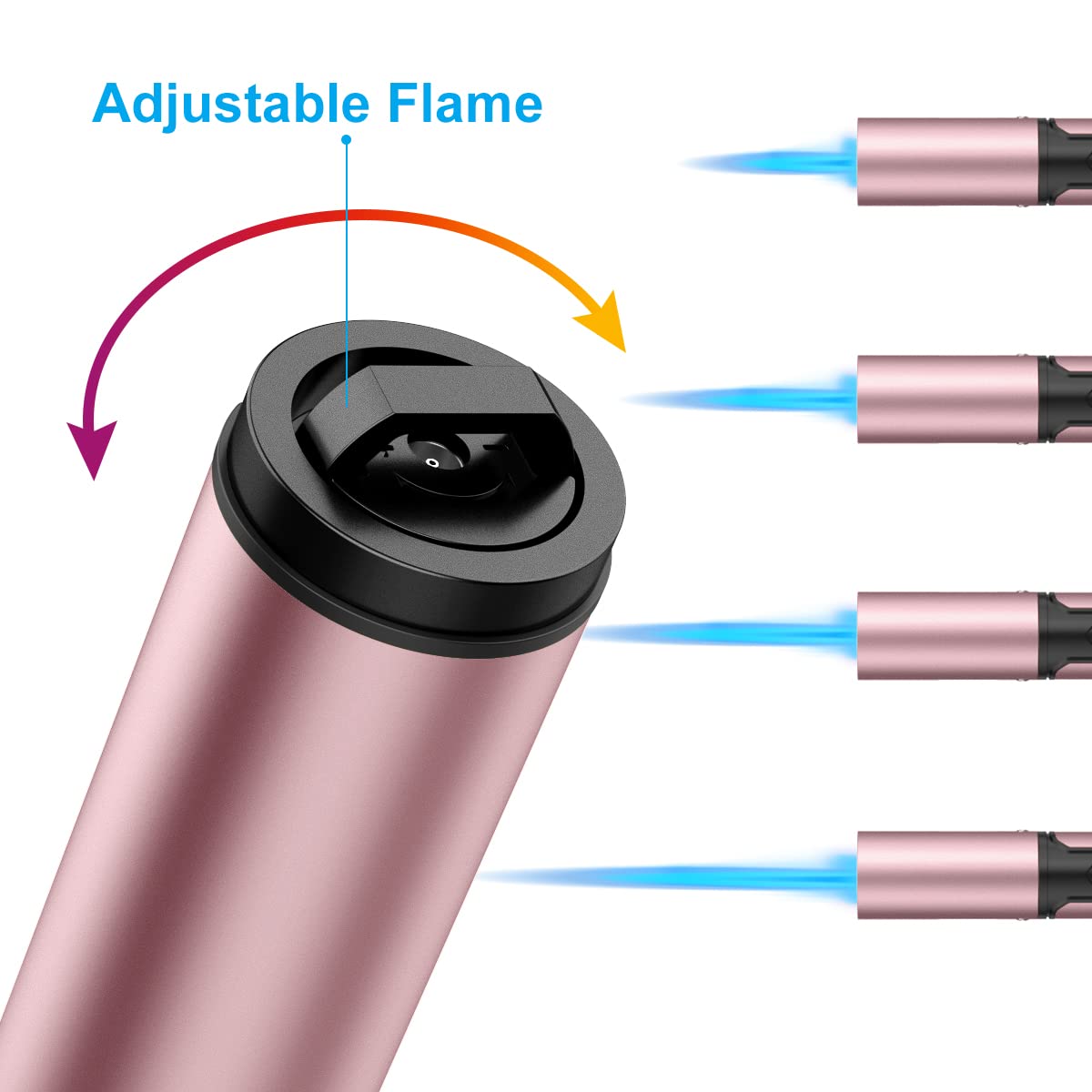 Torch Lighters, Candle Lighters 2 Pack, Butane Lighters, Multipurpose Windproof Butane Refillable Gas Torch Lighter, Jet Flame Mini Torch Lighter for Grills, Fireplaces, Camping. (Butane Not Included)