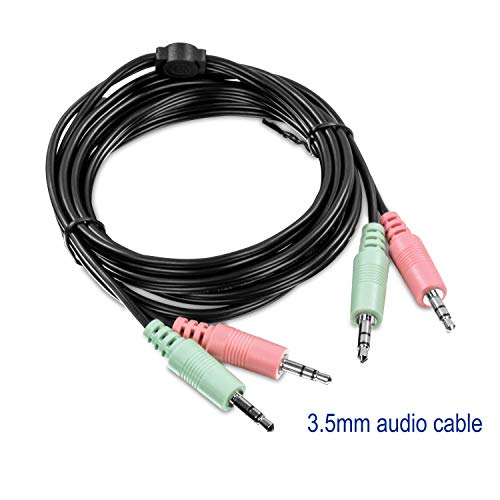 TRENDnet 6 ft. Display Port, USB, and Audio KVM Cable Kit, Compatible w/ TK-240DP KVM Switch, DisplayPort 1.2, USB Mouse/Keyboard, 3.5mm Audio Connections, TK-CP06
