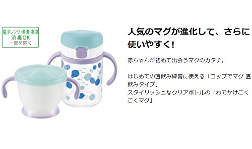 Richell Aqulea outing straw mug 320 Light blue