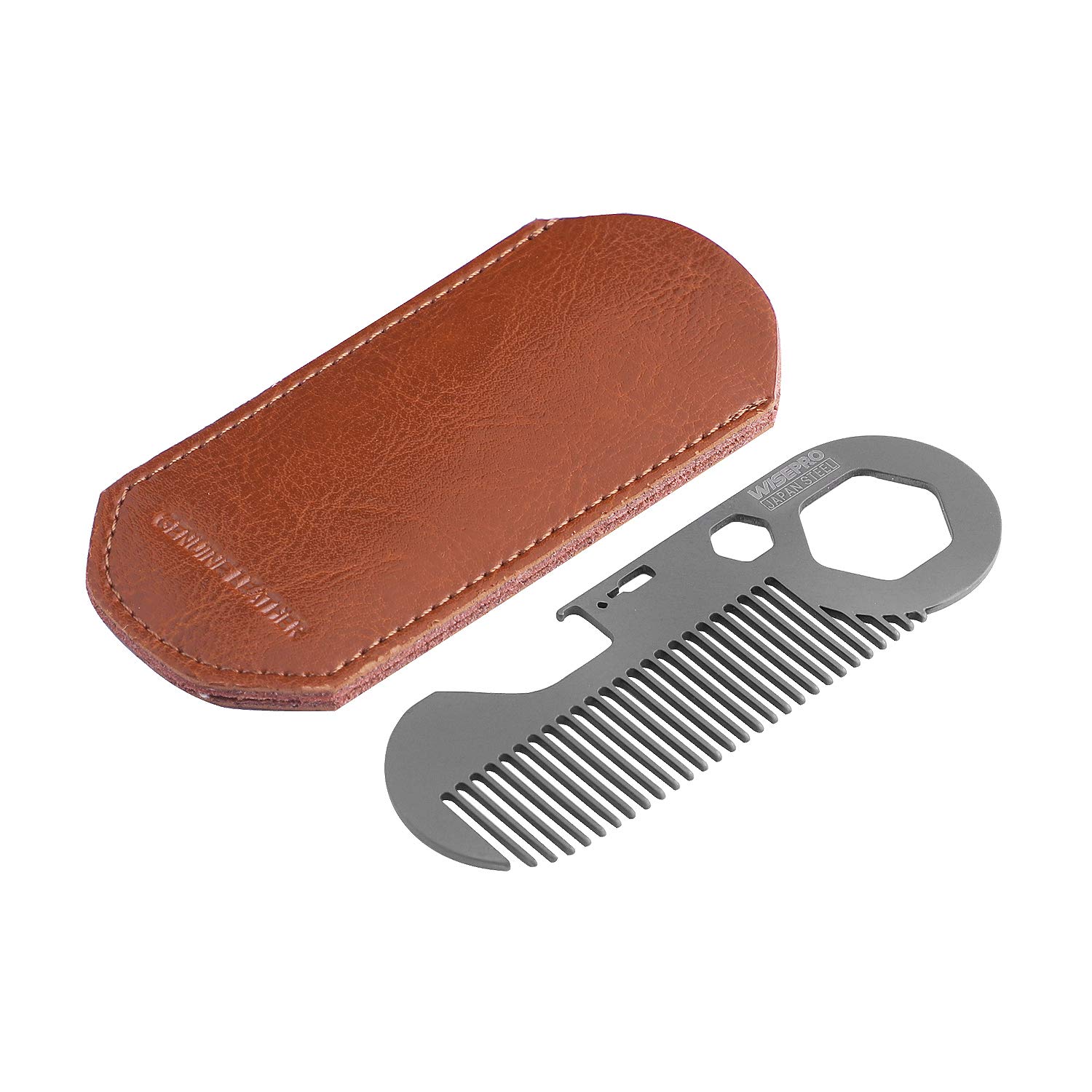 WISEPRO Beard Mustache Comb Fine Toothed Beard Comb Keychain Comb,Suitable For Beard Care Facial Hair Grooming(Black Circle Corkscrew)