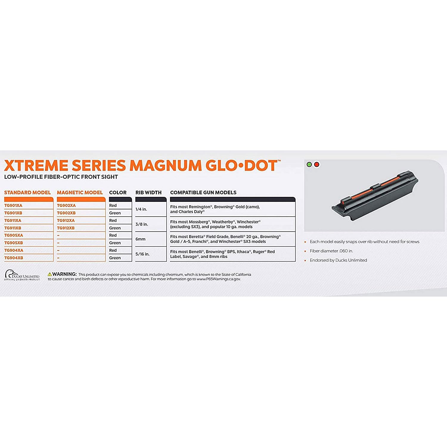 TRUGLO Magnum Glo-Dot Xtreme 3/8 Sight, Green