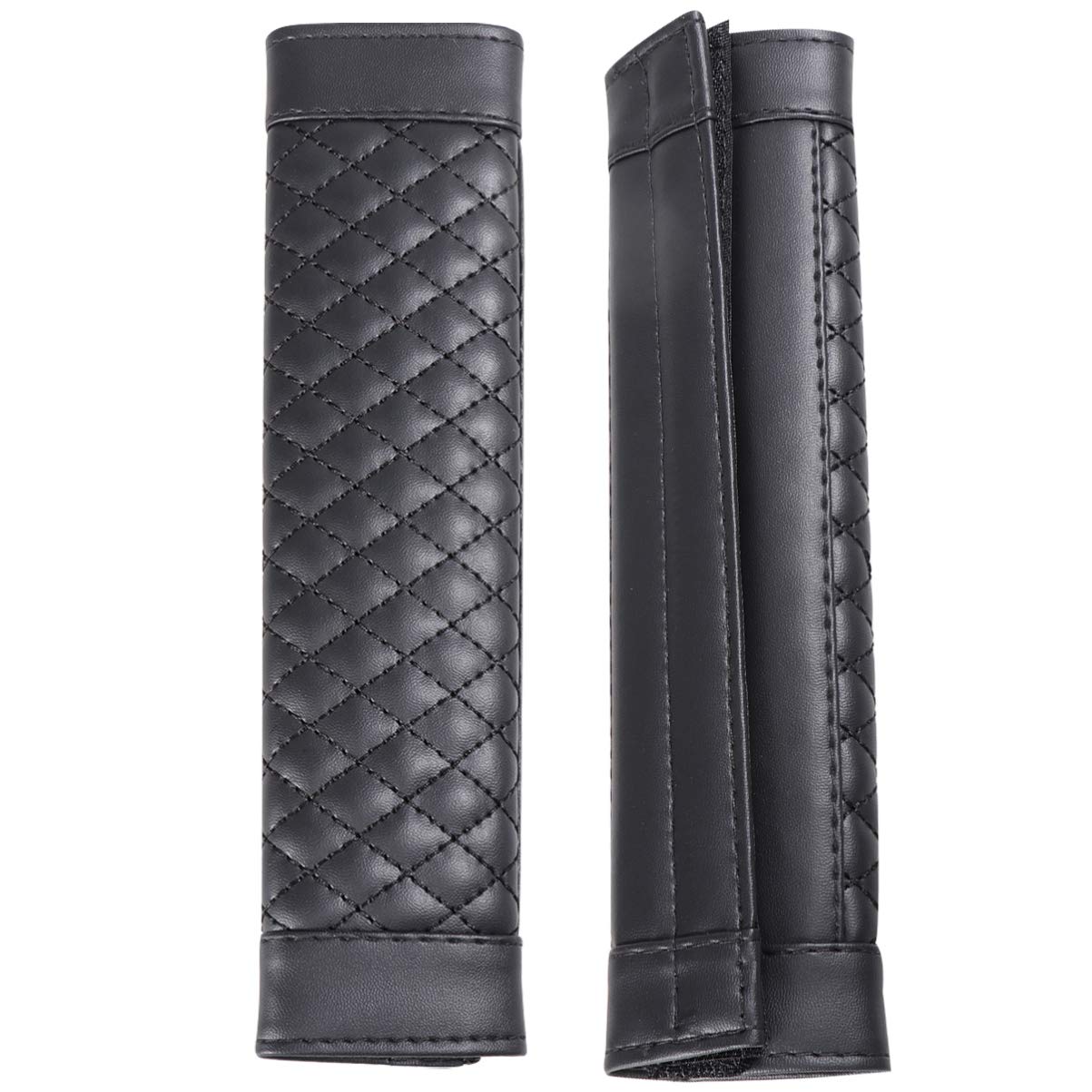 VOSAREA 2pcs Auto Car Lambskin Seatbelt,Car Shoulder Seatbelt Strap Pads Cover,Adjustable Universal Car Seat Strap Protector for Safety Driving (Black)