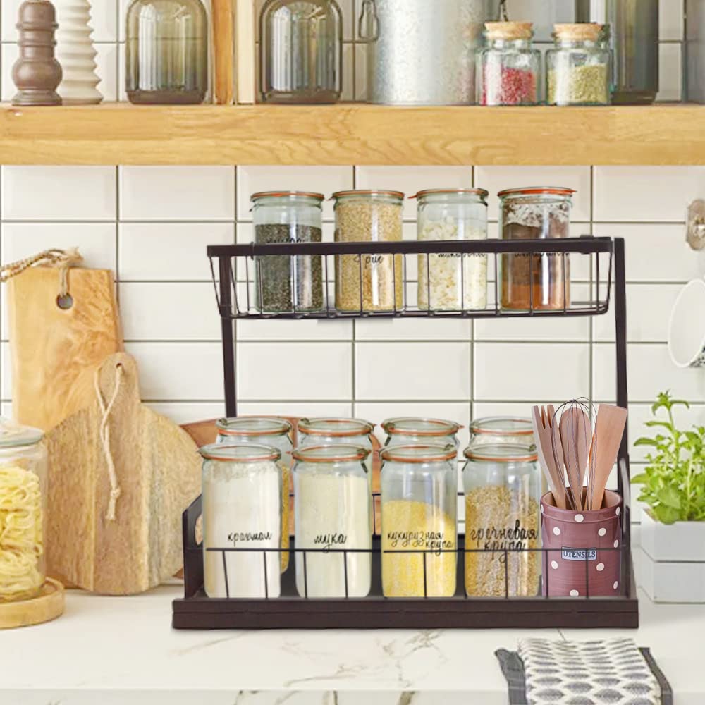 YOUNGER-RIS Under Sink Organizer, 2-Tier Bathroom Kitchen Cabinet Organizers and Storage, Pull Out Under Sink Storage for Bathroom Kitchen, Multi-Purpose Sliding Shelf Cabinet Organizer for Desk, etc