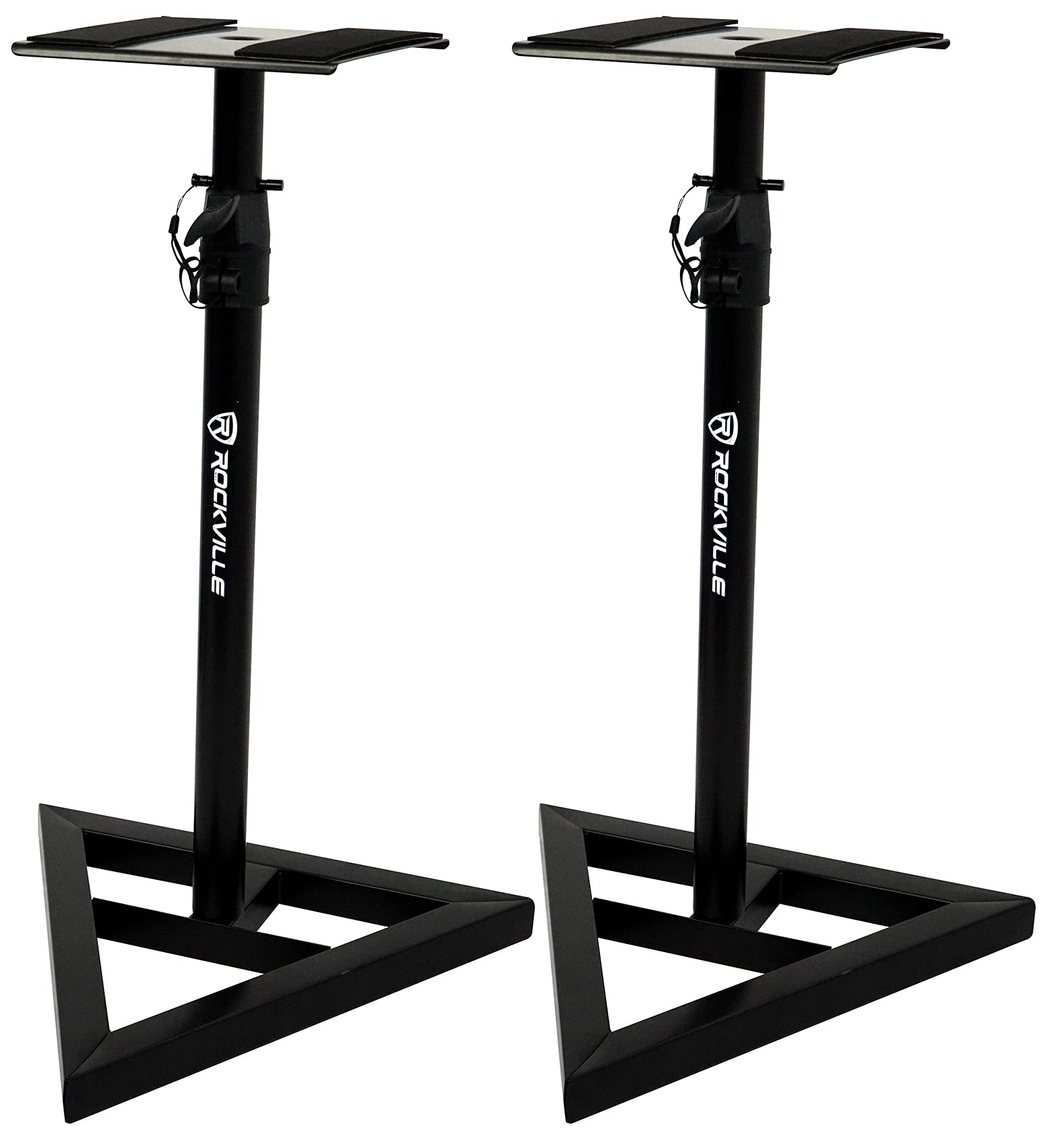 Rockville RVSM1 Pair of Near-Field Studio Monitor Stands w/ Adjustable Height,Black
