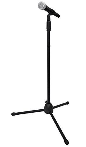 Rockville Wired Pro MIc Kit 1 - High-End Metal Microphone+Mic Stand+Carry Bag+Cable, Black