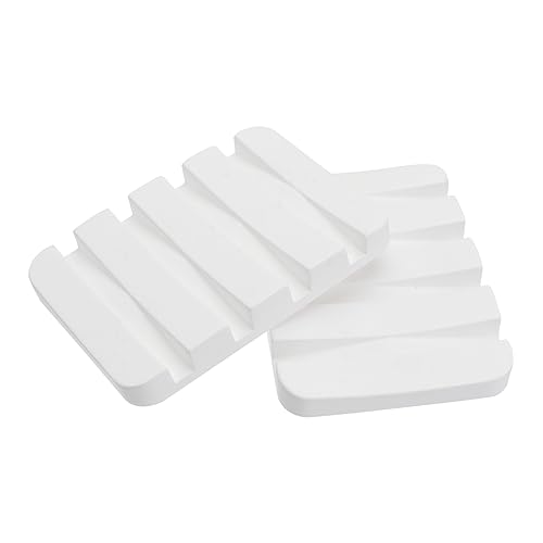 Zerodeko 2 Pcs Shower Soap Soap Container Diatomite Soap Holder Water Absorption Soap Pad White Soap Dish Quick Dry Soap Holder Soap Dishes for Bathroom Diatom Mud Soap Box Lining