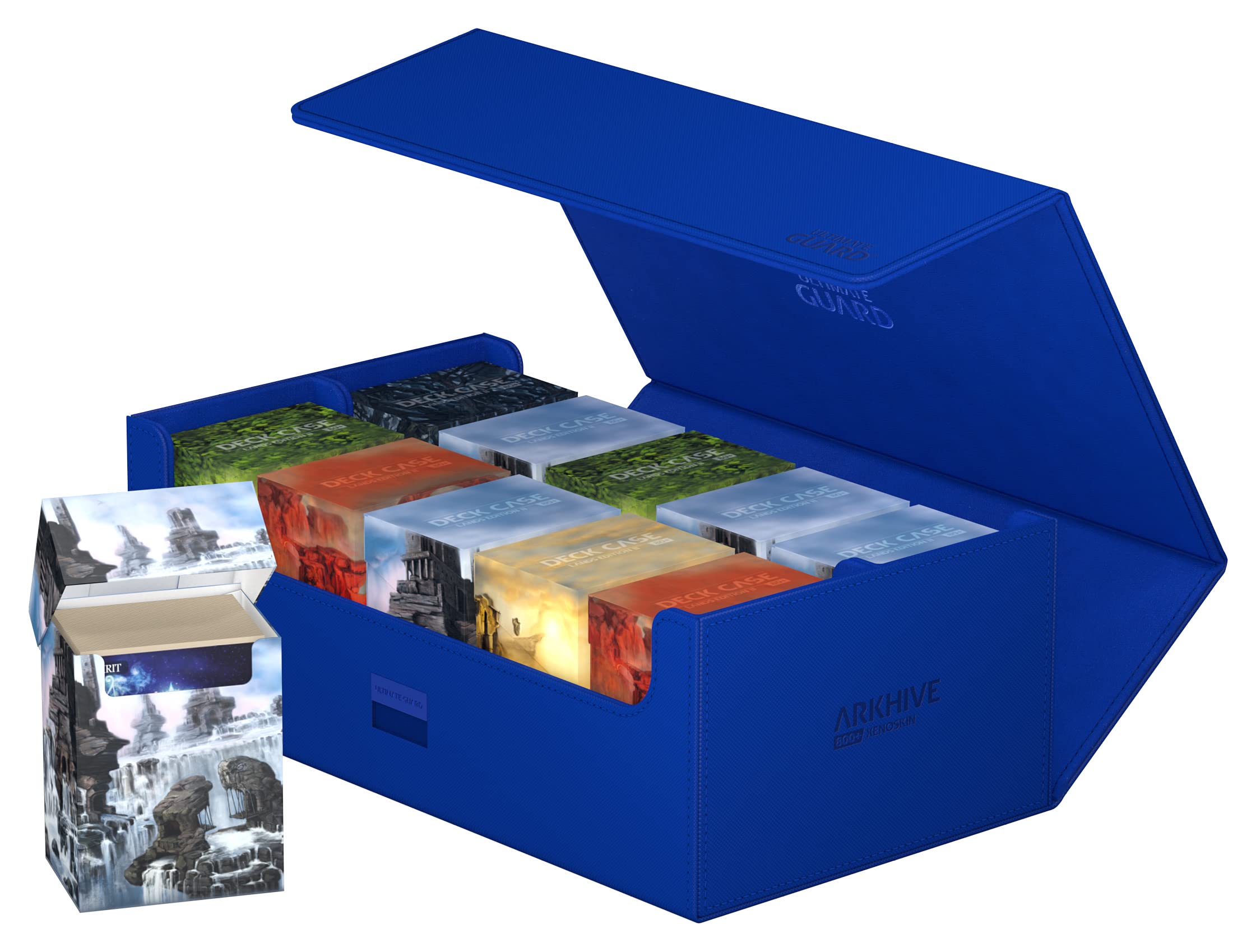 Ultimate Guard Arkhive 800+, Deck Case for 800 Double-Sleeved TCG Cards, Blue, Compatible with Boulders, Magnetic Closure & Microfiber Inner Lining