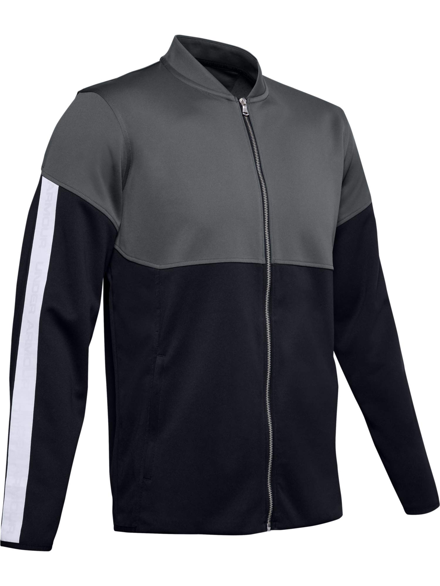 Under Armour Athlete Recovery Knit Hoodie, Pitch Gray (012)/Metallic Silver, Large