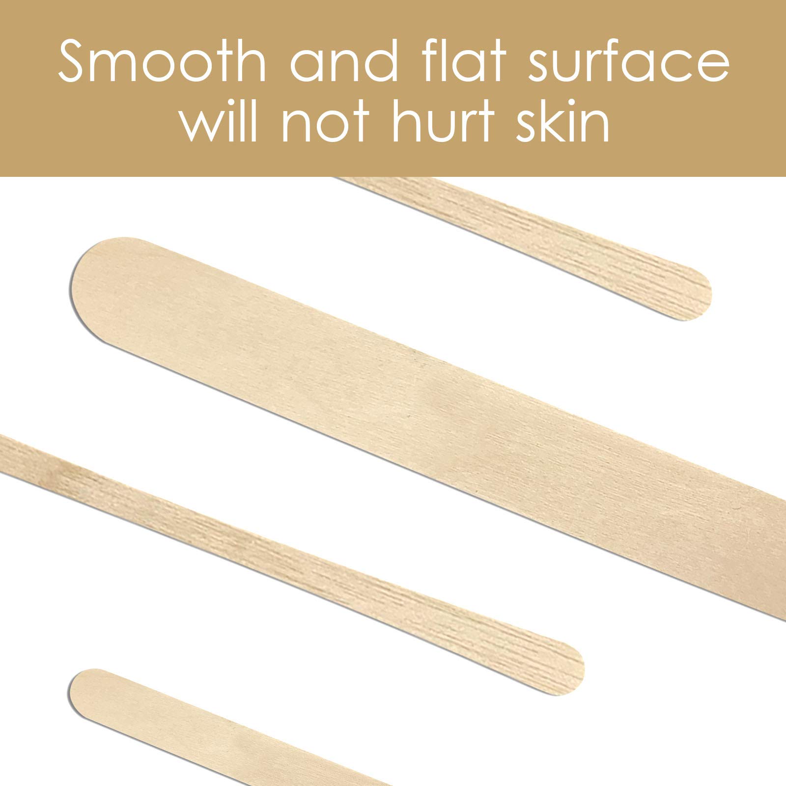 Wax Sticks, Shellvcase 400 PCS 4 Sizes Wood Waxing Sticks, Smooth Multi-Purpose Beauty Spatula, Wax Stick for Hair Removal Eyebrow and Body, Birch Waxing Applicator Sticks