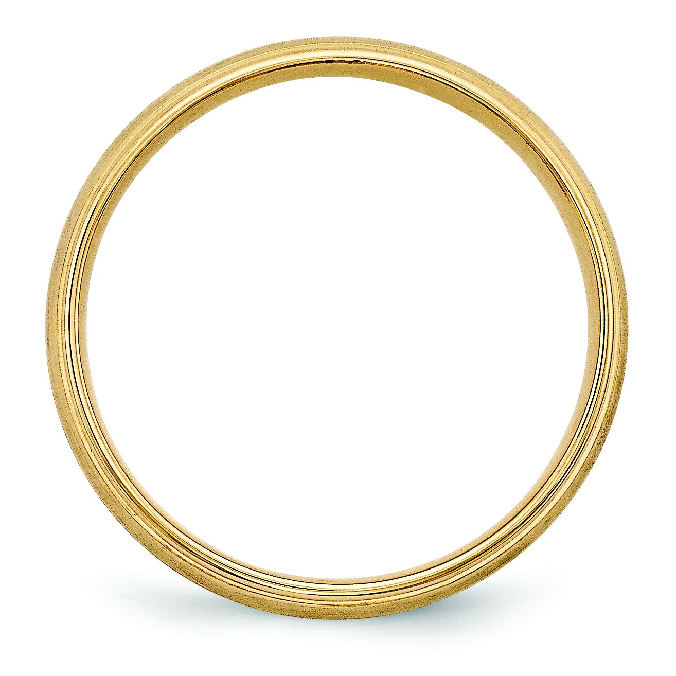 Roy Rose Jewelry 14K Yellow Gold Comfort Fit Grooved Step Down Edge Wedding 6mm Band Ring Size 7