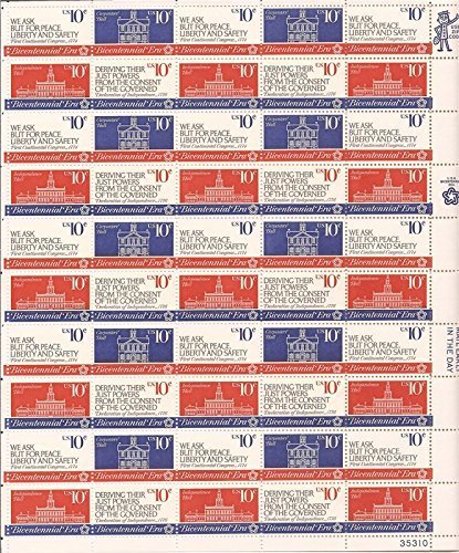 US Stamp - 1974 Amer. Revolution Bicentennial 50 Stamp Sheet #1543-6 by USPS