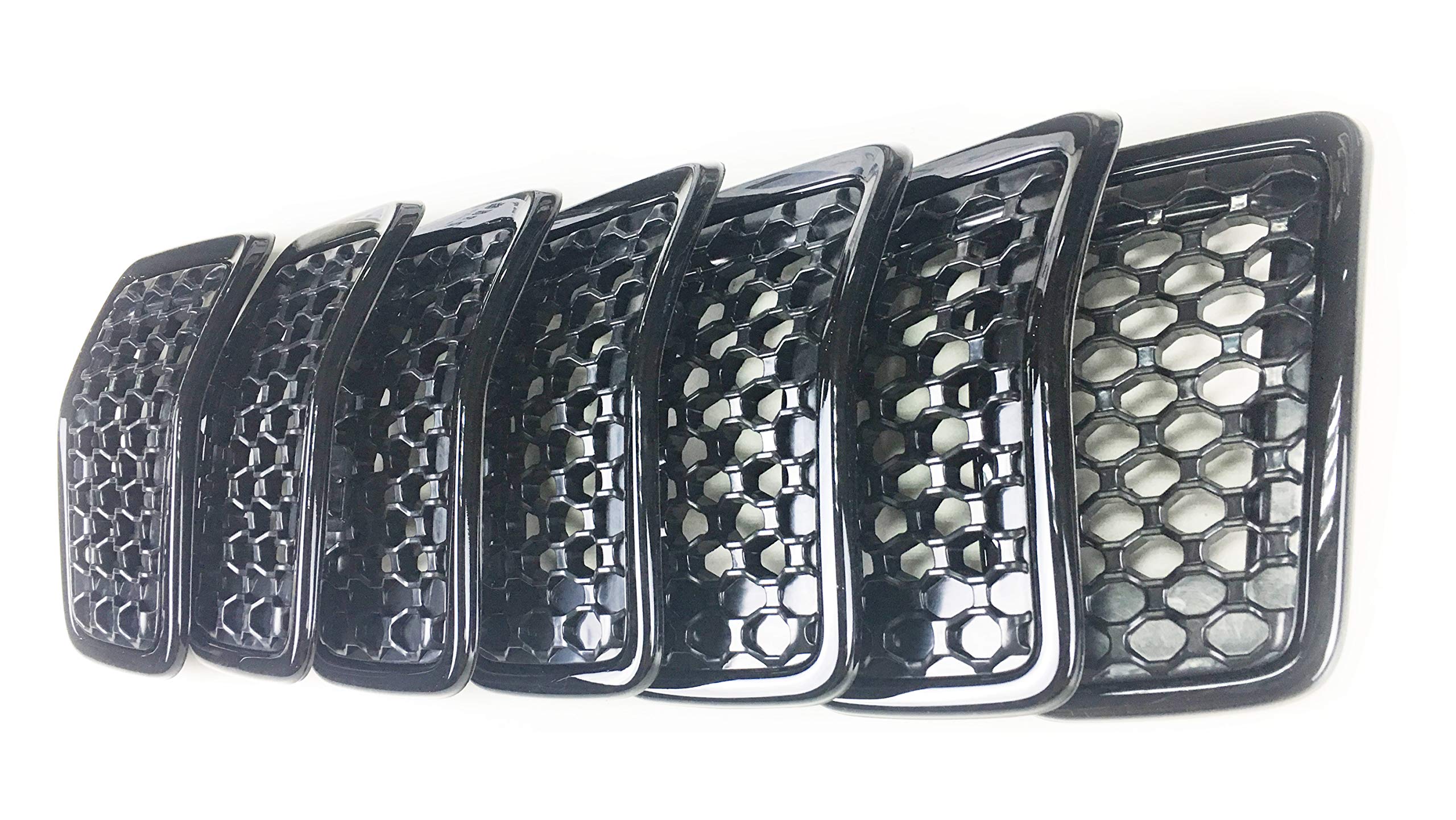 YAV Fit for 2019 2020 2021 Jeep Cherokee Black Grill Inserts Front Grille Inserts Honeycomb Mesh Cover Accessories 7PC
