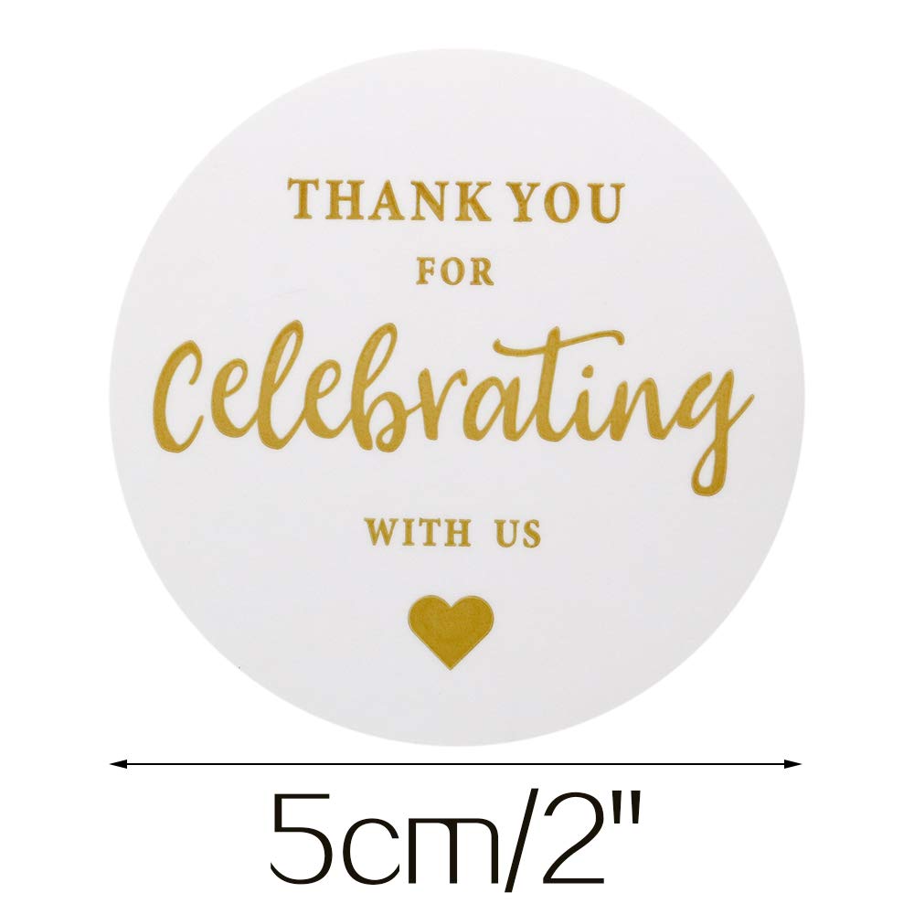 Wedding Favors Stickers,60 Baby Shower Stickers,Gift Stickers,Thank You for Celebrating with Us Stickers